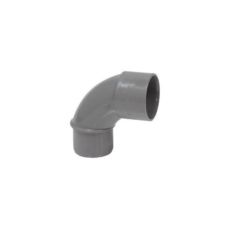 Coude en PVC pour sanitaire gris M/F 87° Ø 80 mm